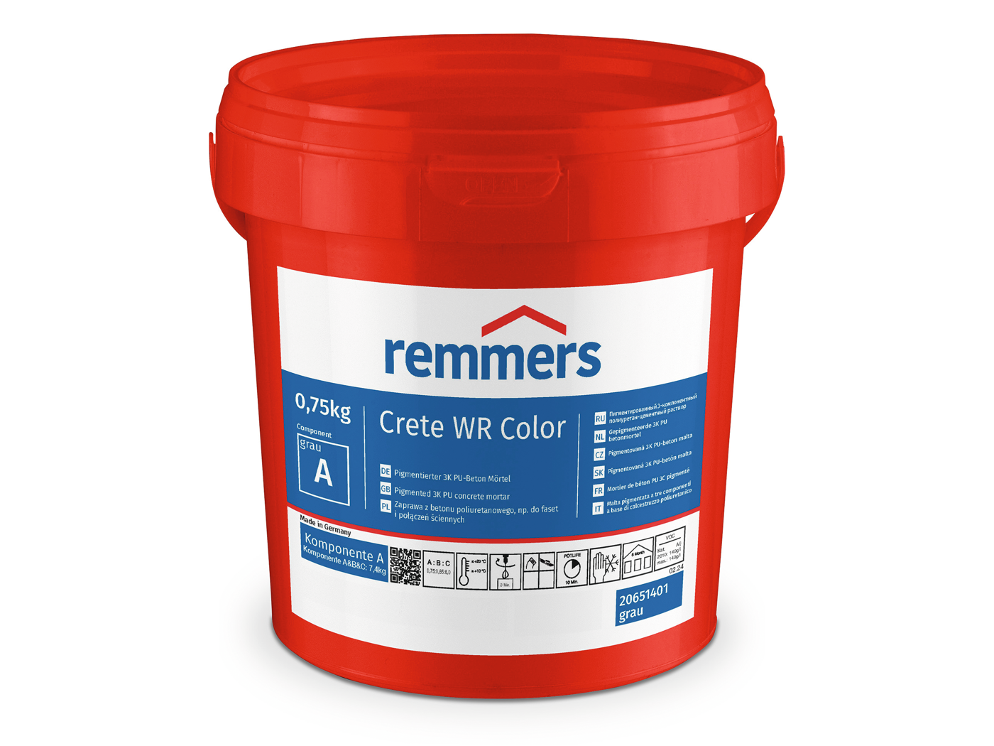 Crete WR Color : Mortier de béton PU 3K pigmenté | Remmers