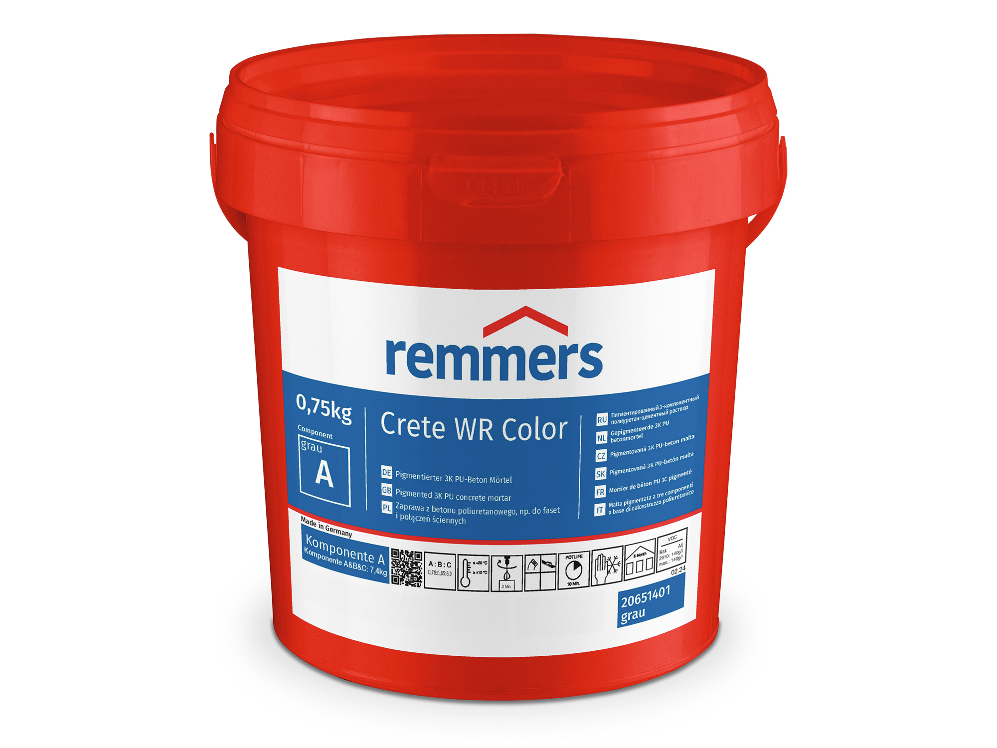 Crete WR Color : Mortier de béton PU 3K pigmenté | Remmers