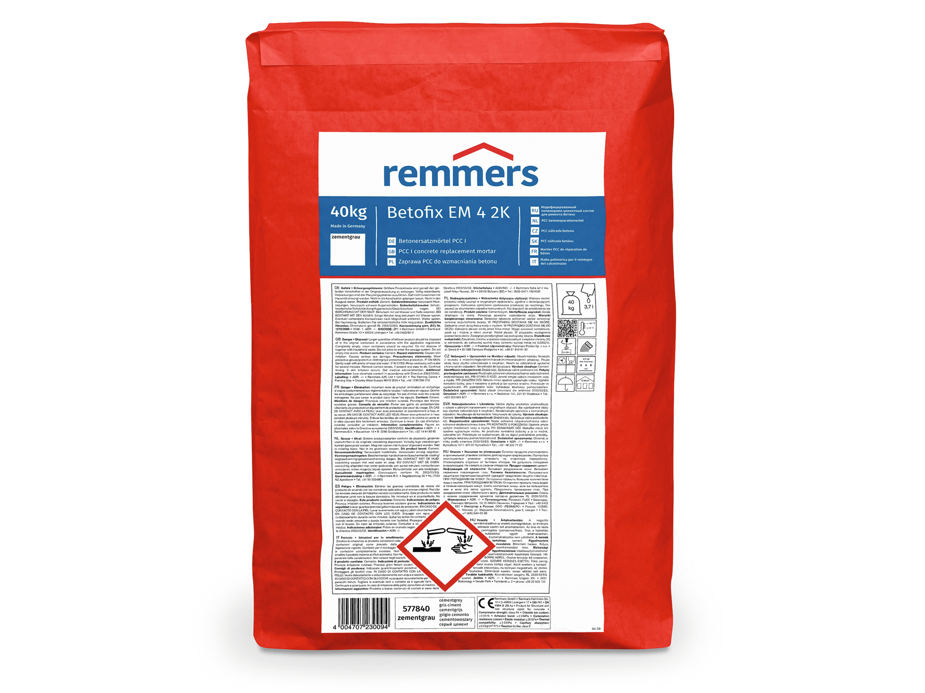 Betofix EM 4 2K – 2K-Mörtel zur Betonersatzreparatur | Remmers
